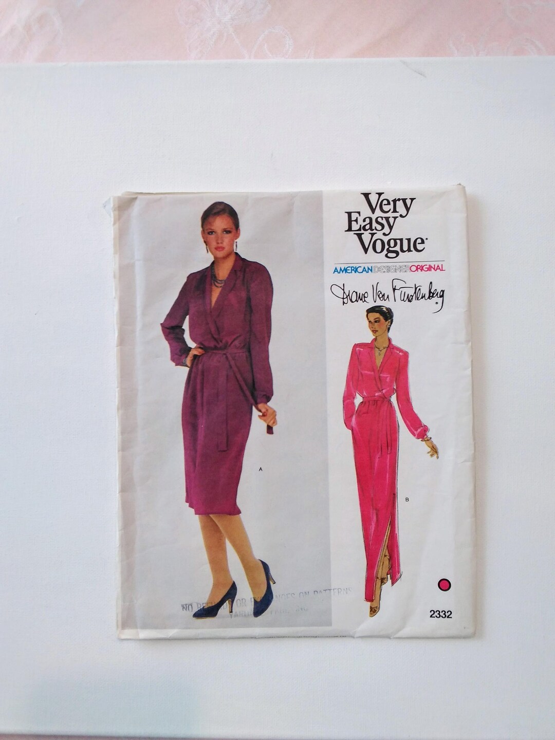 Diane Von Furstenberg Dress Pattern - Vintage Very Easy Vogue 2332 ...