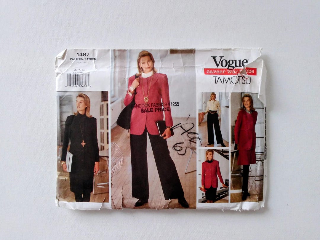 Tamotsu Career Wardrobe Vogue Pattern 1487 - Sizes 8, 10, 12 - UNCUT - Etsy