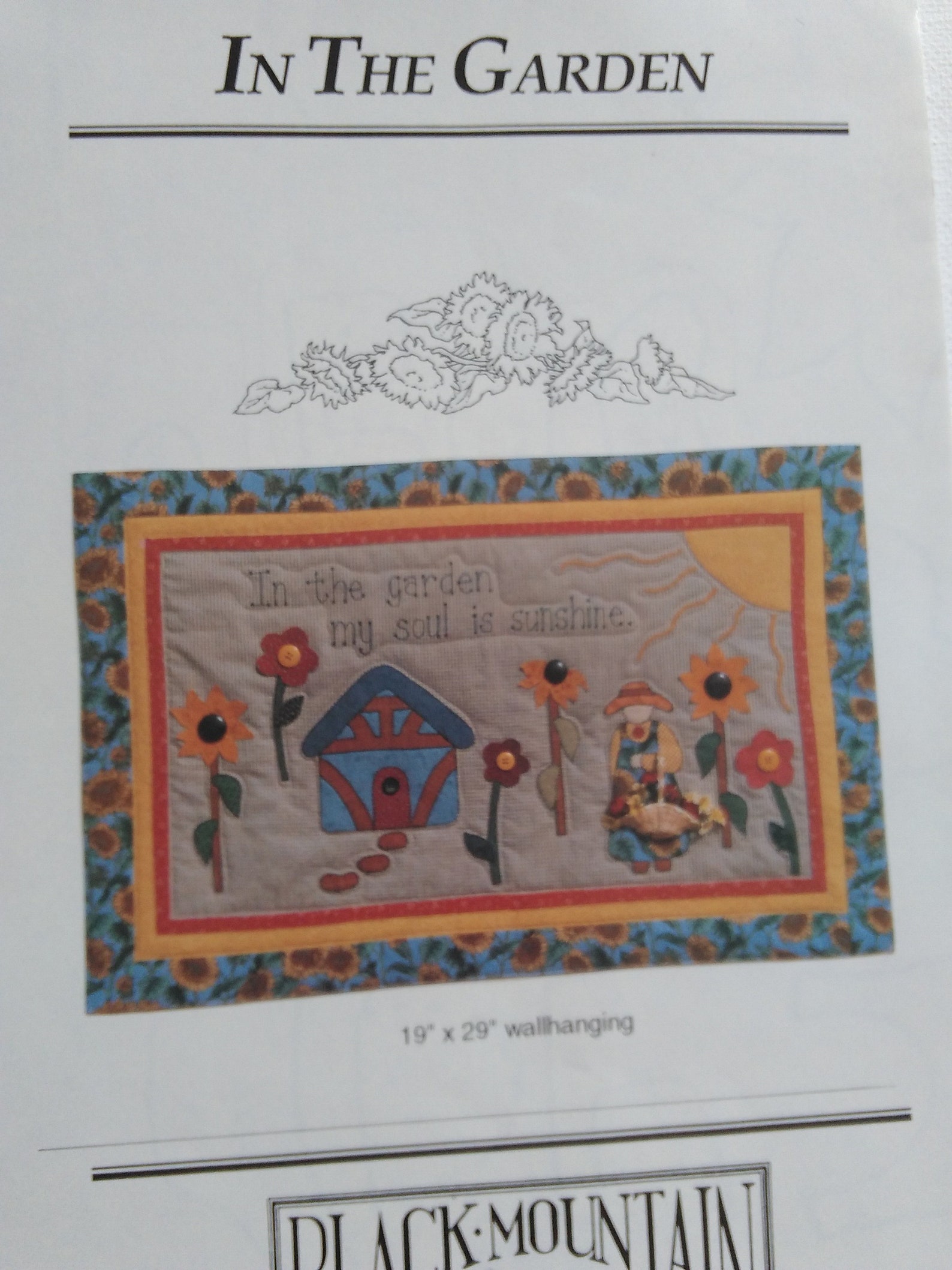 Wall Hanging Sewing Pattern to Applique - in the Garden My Soul is ...