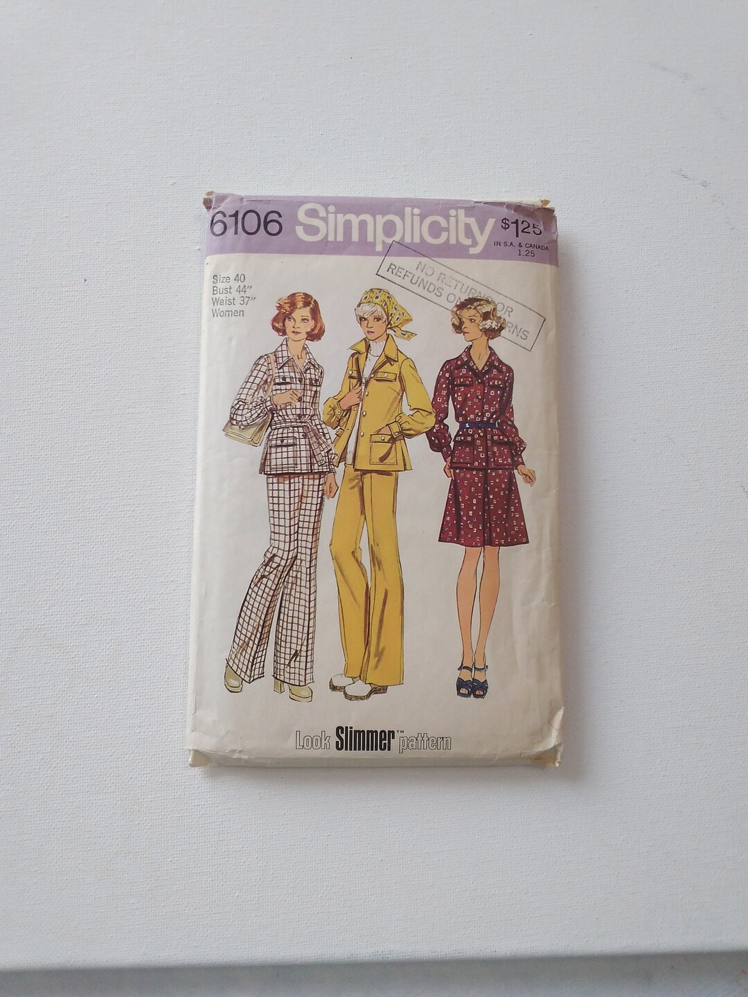 Women's Size 40 Pattern for Shirt-jacket, Skirt and Pants - Bust 44 ...