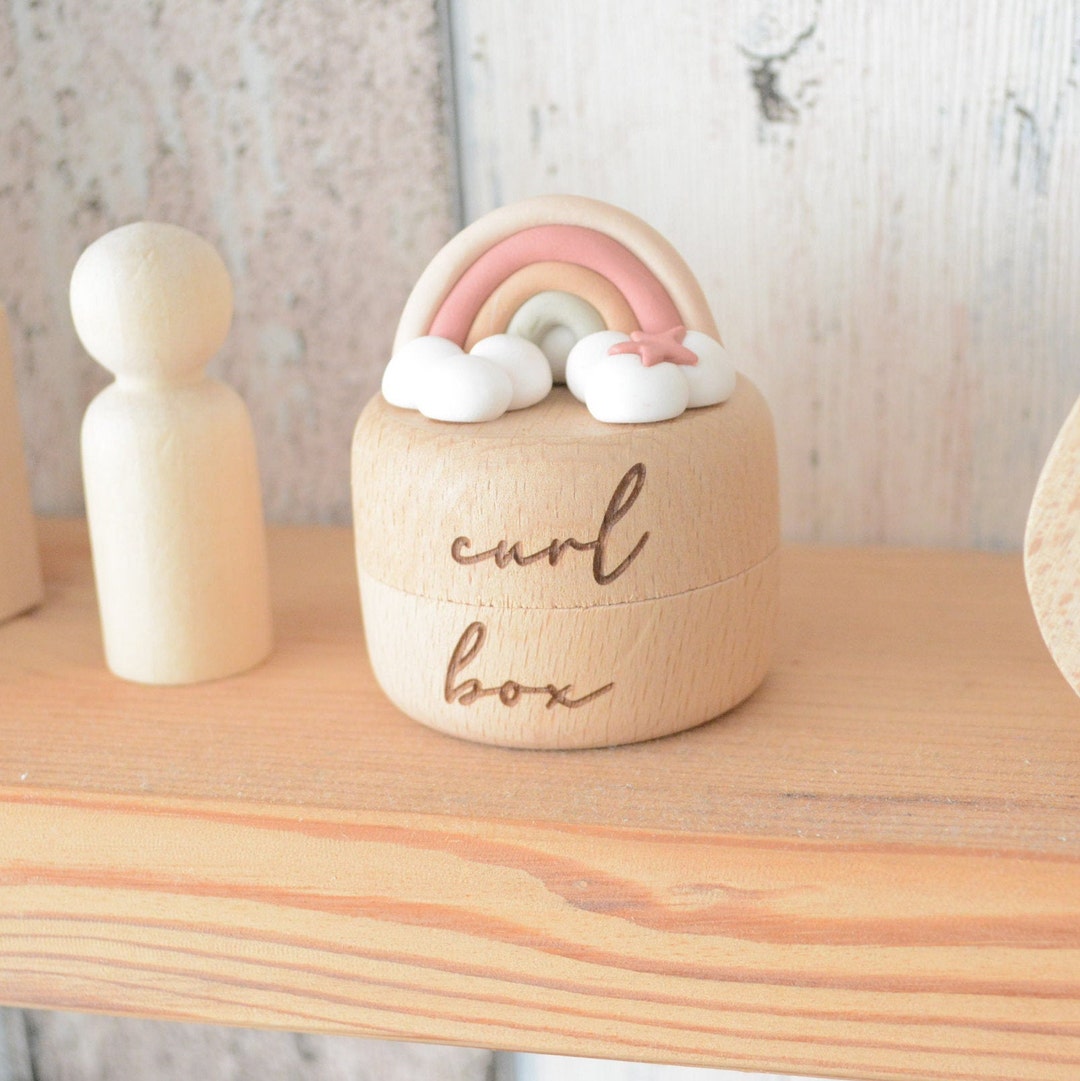 Rainbow Curl Box, Trinket Box, Keepsake Box, Baby First Curl Box ...