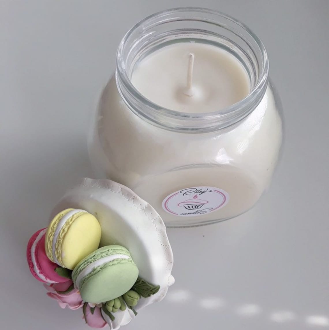 French Macarons and Flowers Candle Cake Candle Floral Candle - Etsy