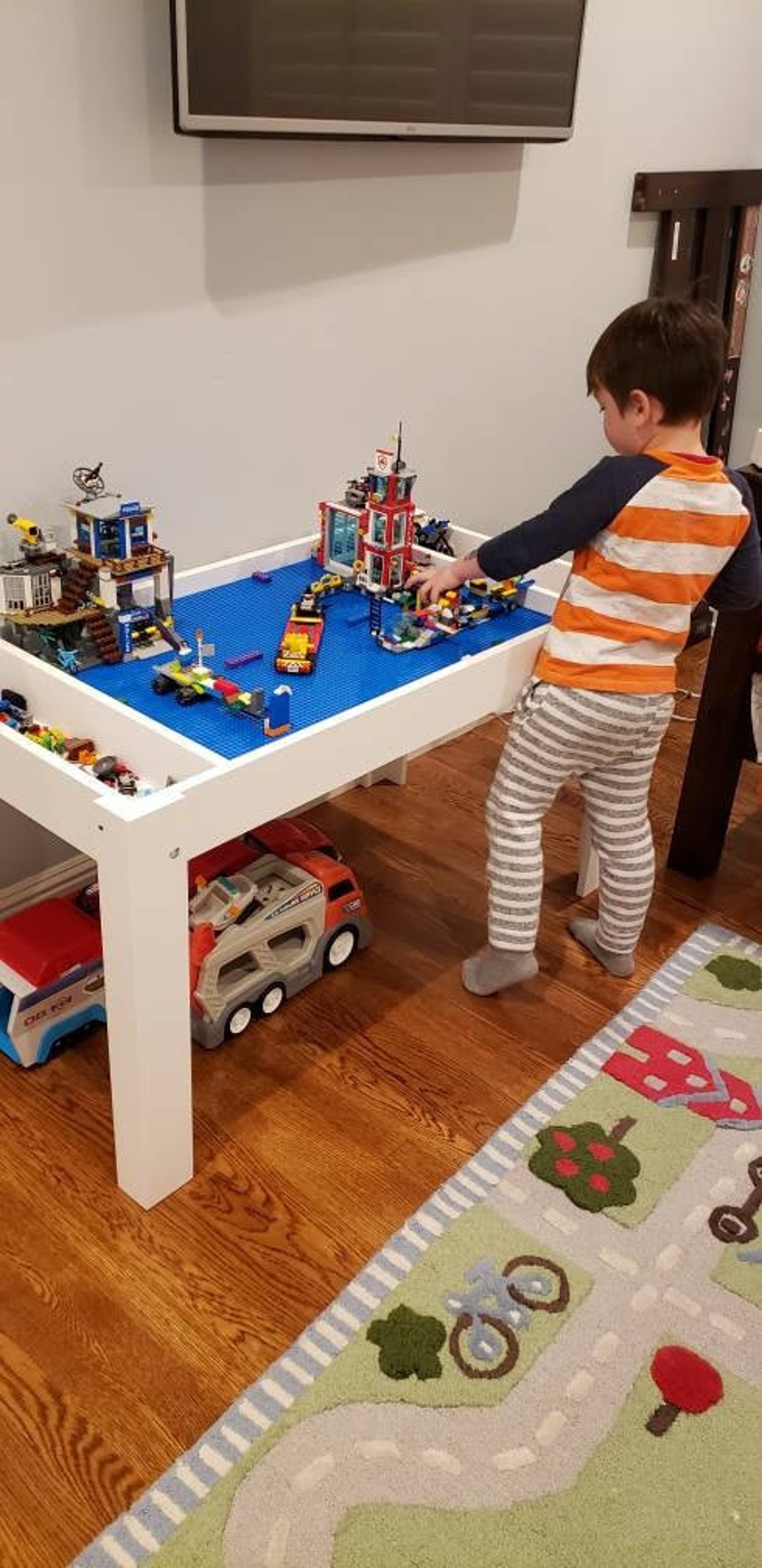 Kids Activity Table With Storage Building Bricks Table - Etsy