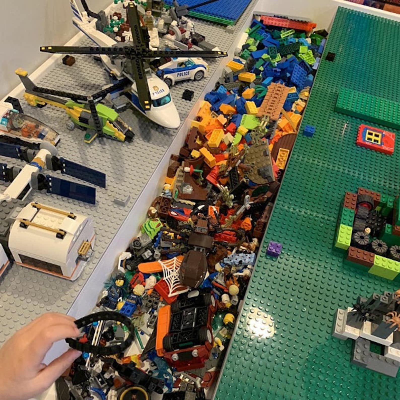 Large Building Bricks Table, Kids Table With Storage, Activity Table ...