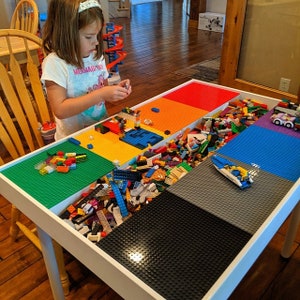 Tall Large Building Bricks Table, Kids Building Blocks Table , Kids ...