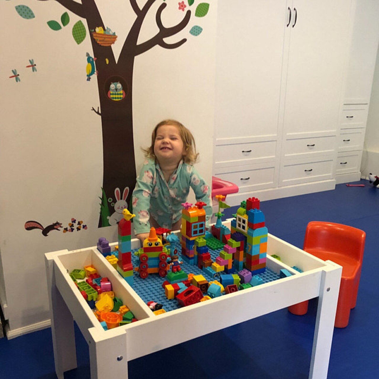 Building Bricks Table Activity Table Kids Table Train | Etsy