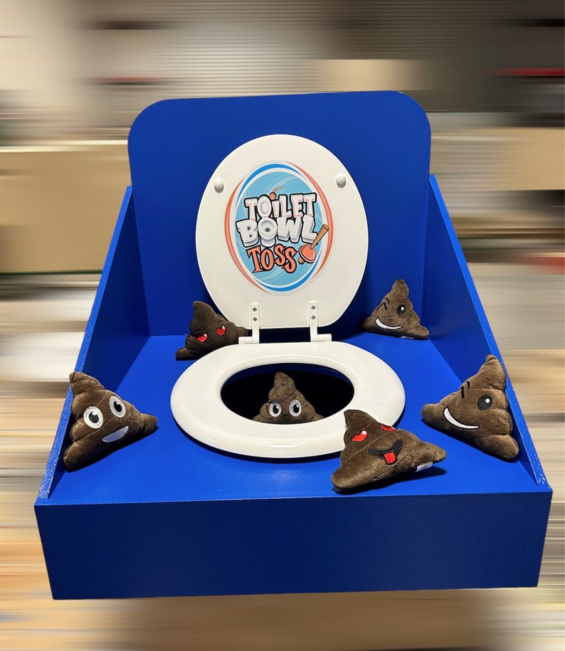 Toilet Bowl Toss Game, Poop Emoji, Toilet Paper Toss, Bean Bag Toss ...