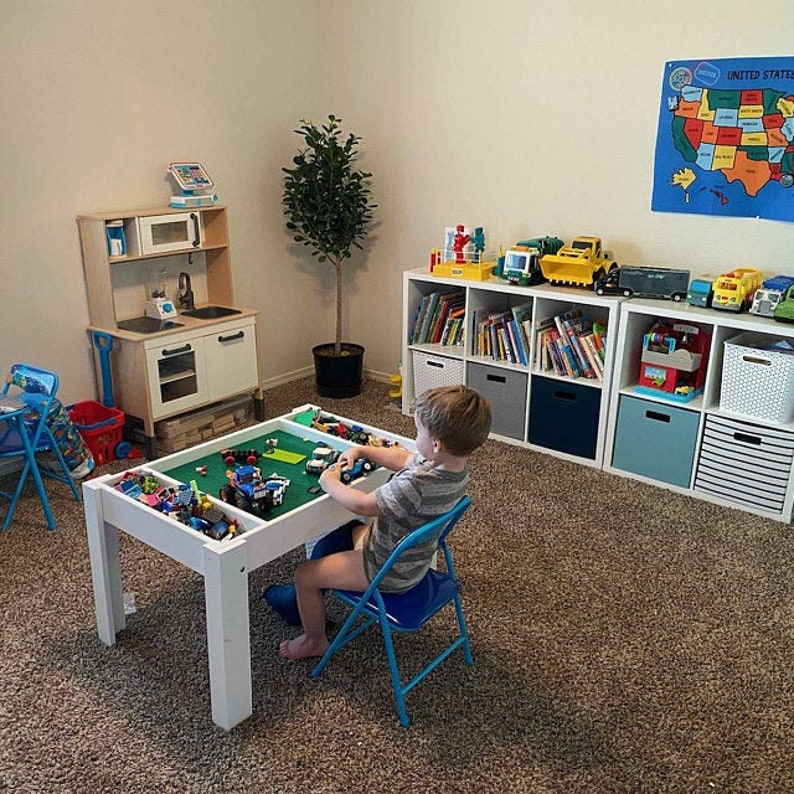 Building Bricks Table Activity Table Kids Table Train | Etsy