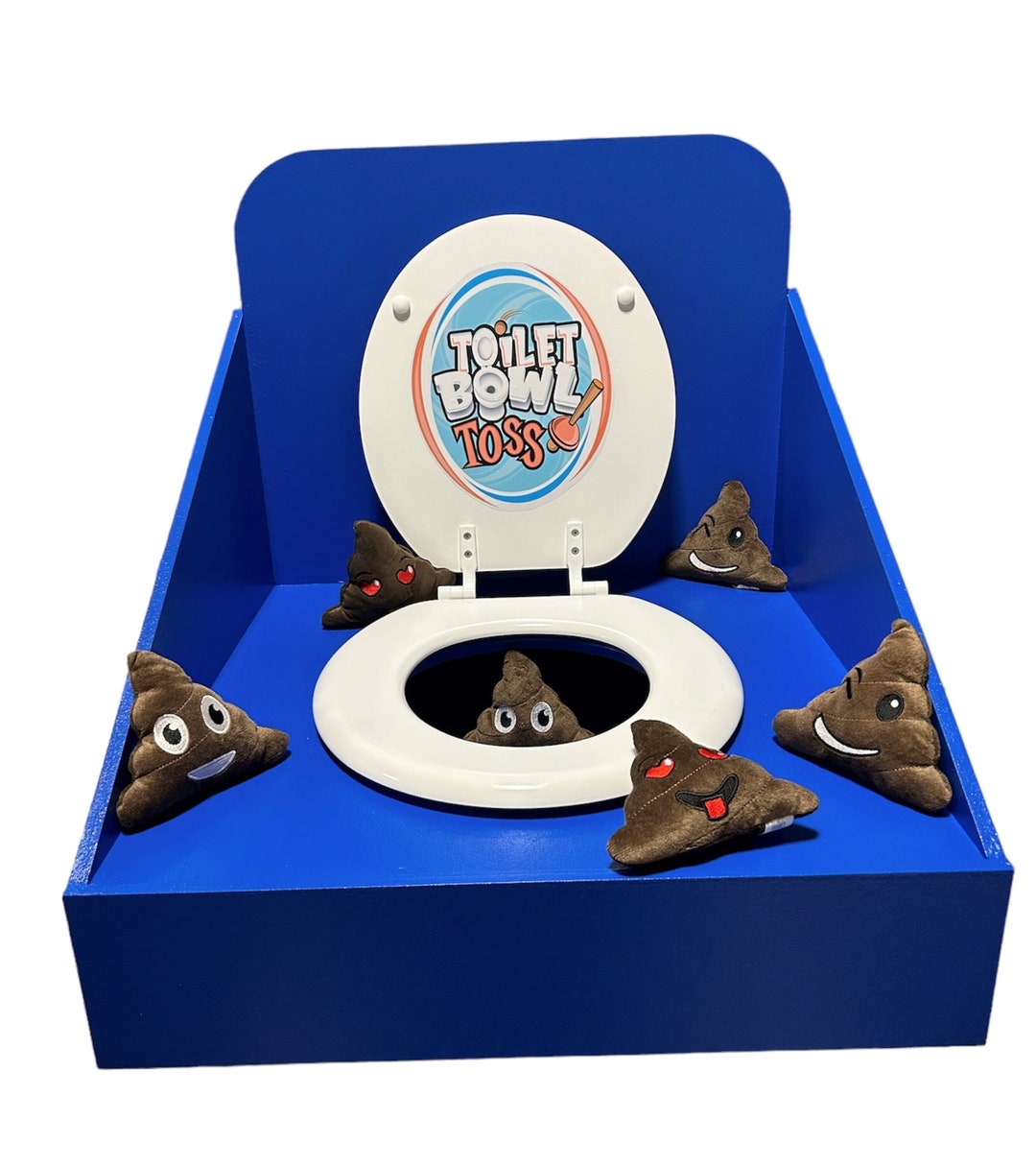 Toilet Bowl Toss Game, Poop Emoji, Toilet Paper Toss, Bean Bag Toss, Ring Toss Game, Carnival ...