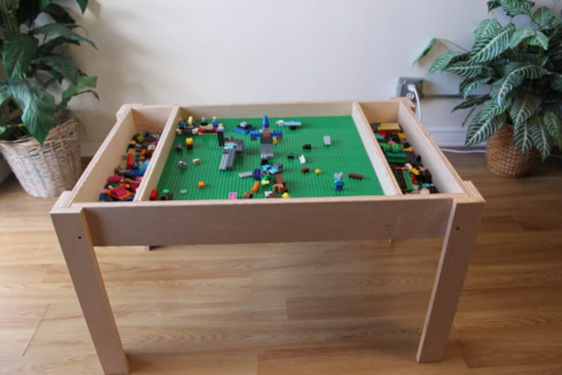 Kids Activity Table With Storage Building Bricks Table - Etsy
