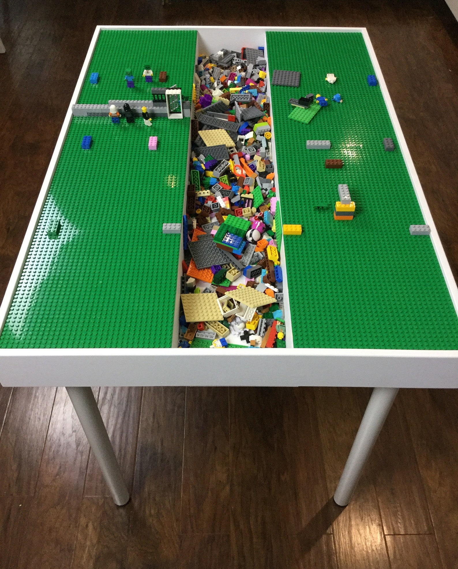 Large Building Bricks Table, Kids Table With Storage, Activity Table ...
