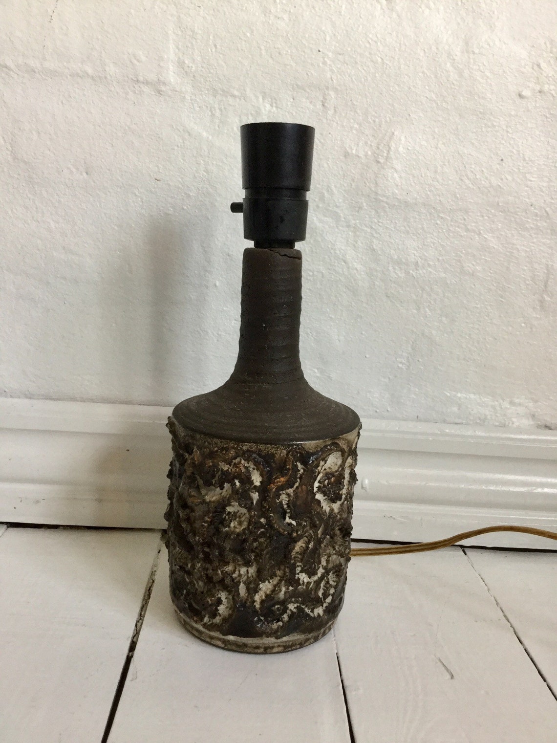 Danish Vintage Ceramic Table Lamp Base Medium Size Brown - Etsy