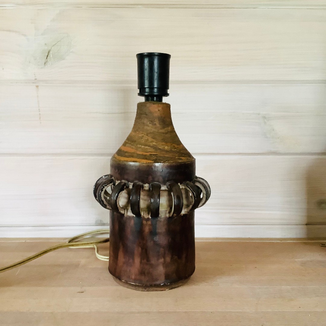 Danish Vintage Ceramic Table Lamp Base, Caramel Brown Décor - Etsy