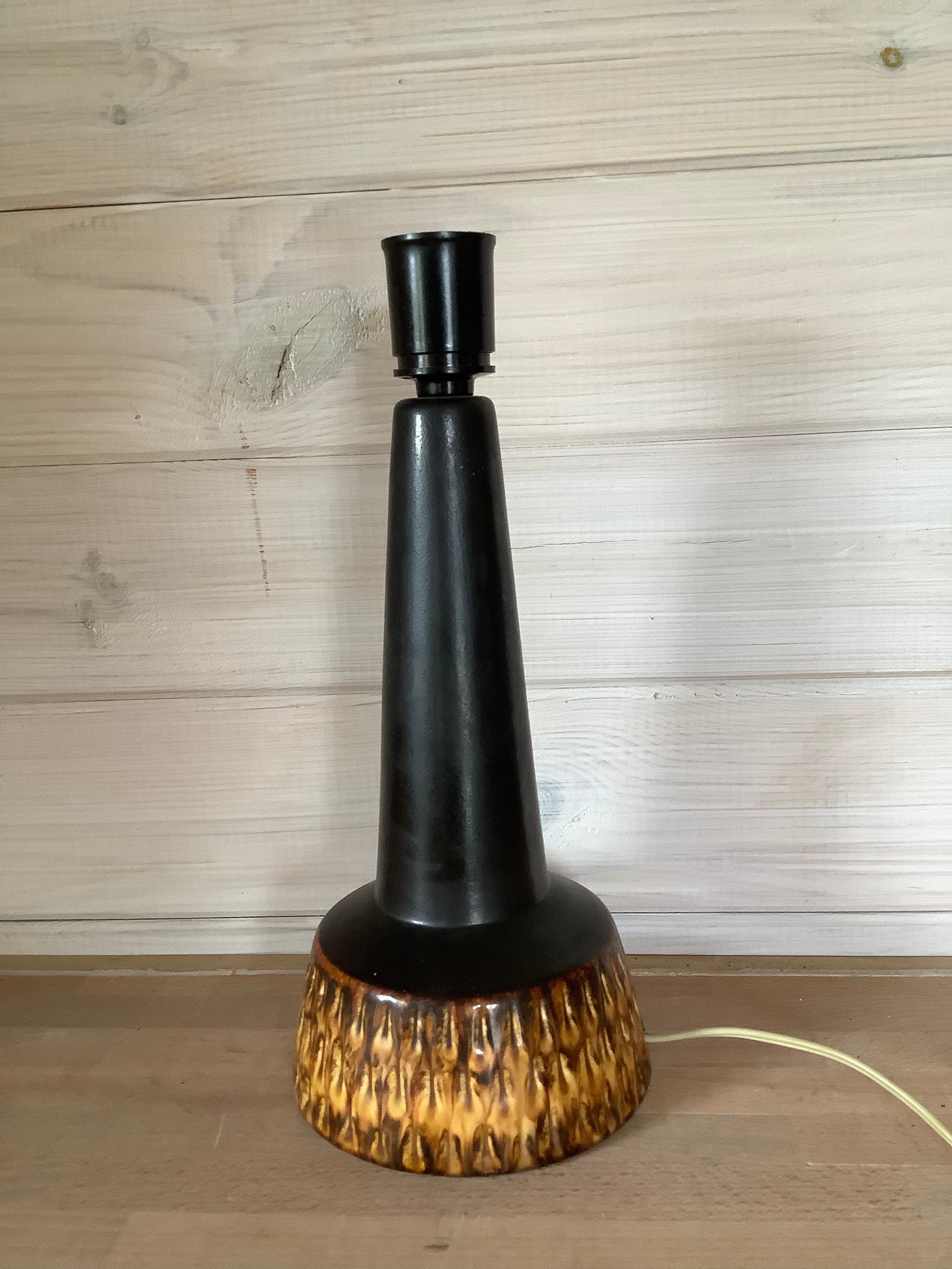 Danish Vintage Ceramic Table Lamp Base Medium Size Very Dark - Etsy
