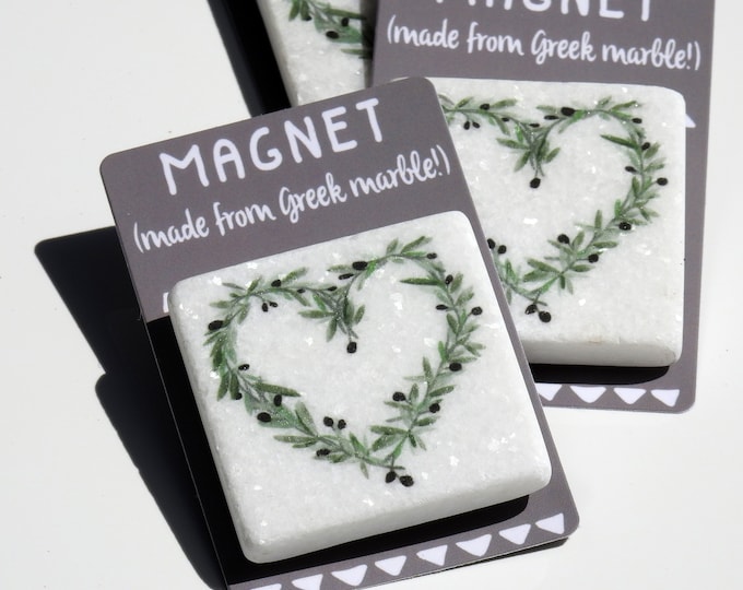 Marble Magnet Greek Olive Greek Magnet Greek Gift Olive Wreath Greek ...