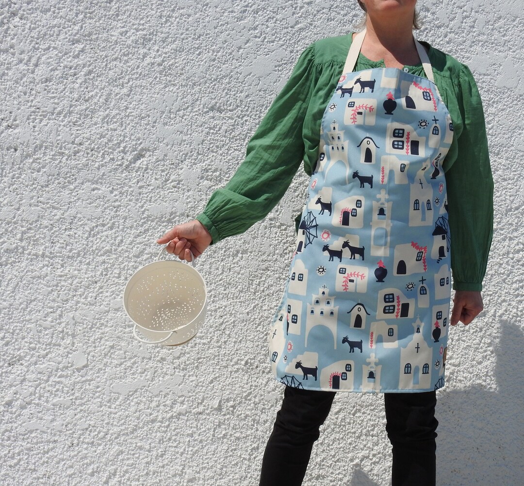 Greek Island Apron - Wipeable Apron - Stain Resistant Apron - Water ...