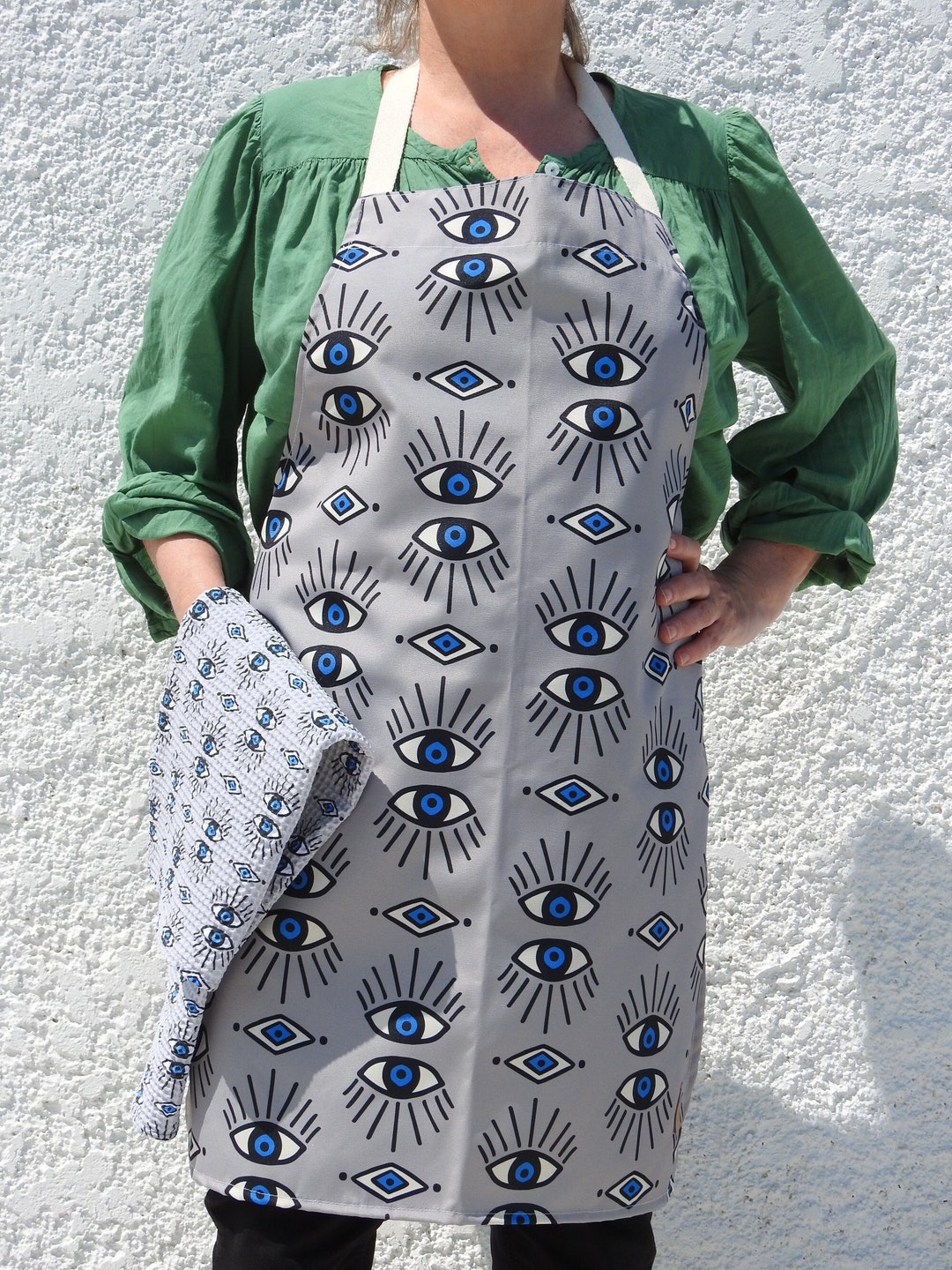 Greek Mati Apron - Wipeable Apron - Stain Resistant Apron - Water ...