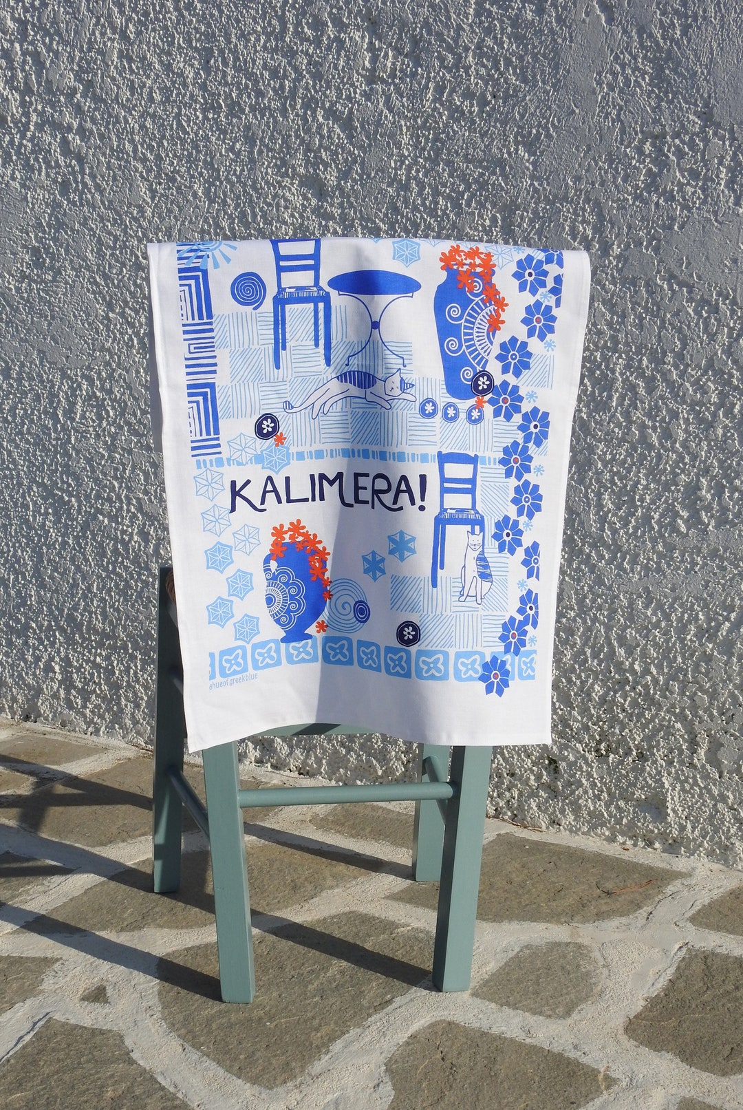KALIMERA! 100% Cotton Tea Towel Greek Kitchen - Greek Gift - Etsy