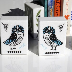 Greek Owl 1/ Socrates Quotation White Marble Bookend Gift for Book ...