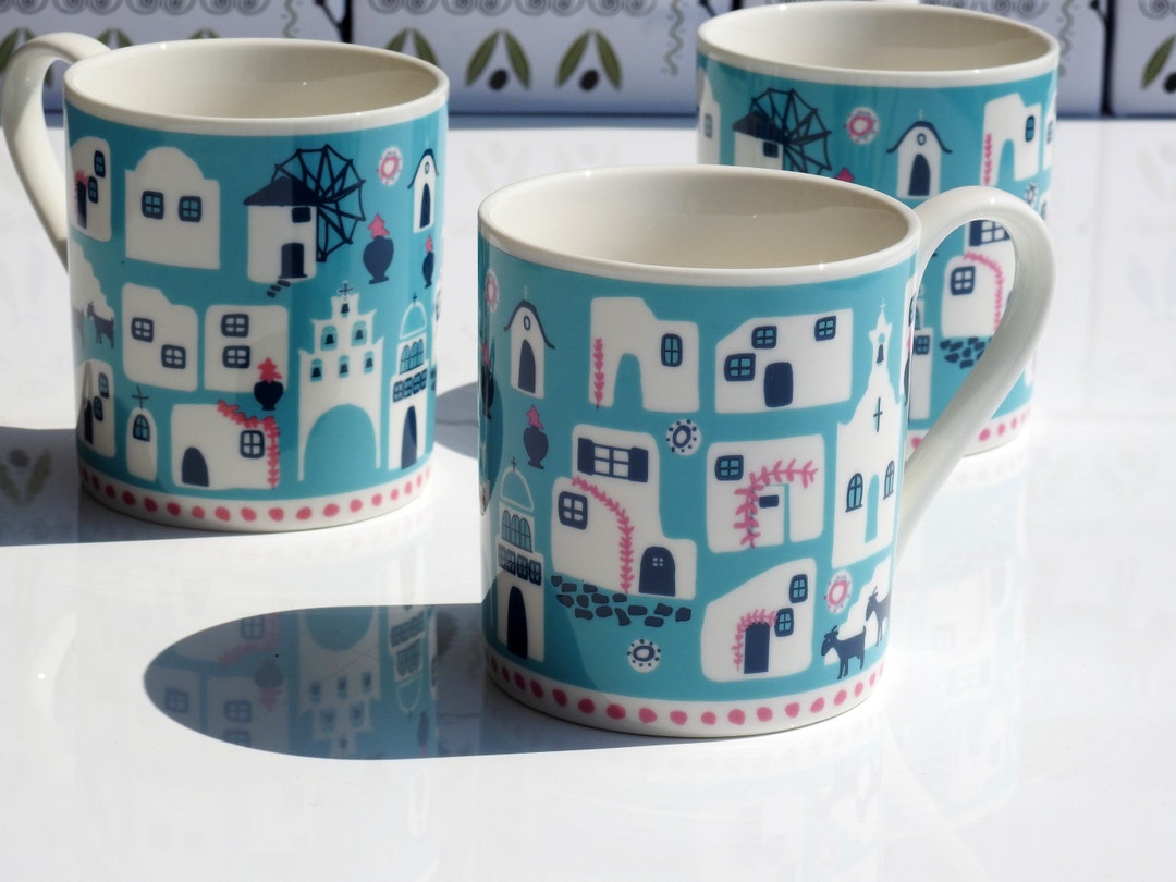 370 Ml Greek Island - Ceramic Mug - Greek Cup - Greek Mug - Greek Gift ...