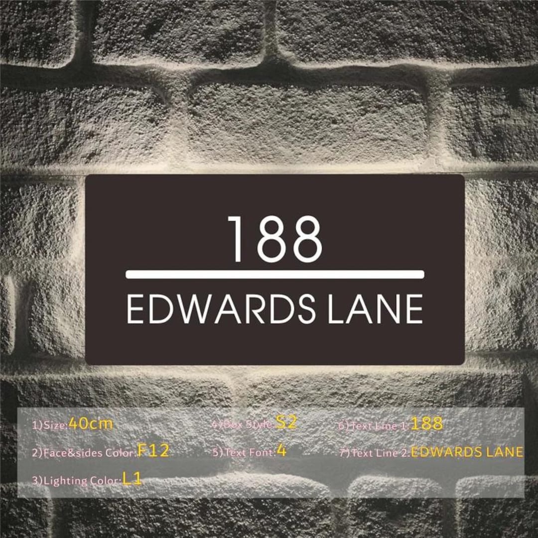 Contemporary House Sign,illuminated House Sign,light up House Number ...