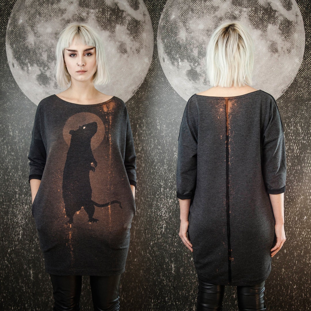 Tunic With Rat. Graphite, Gothic, Bleached Rat Dress. Alternative ...