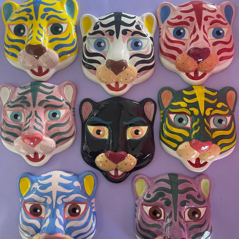 Ceramic Wall Mask - Etsy