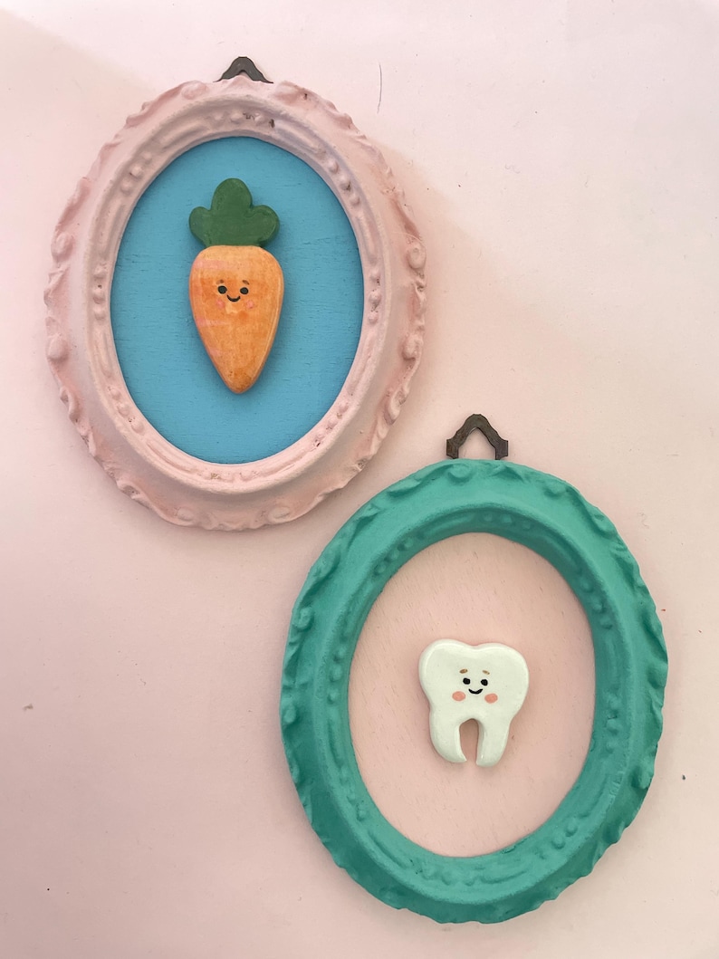 Small Ceramic Anthropomorphic Tooth Sculpture in Baroque Frame – Cute ...