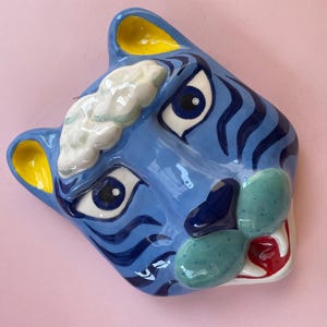 Tiger Ceramic Mask - Emblem of Power and Grace - Wall Decor - Wildlife ...