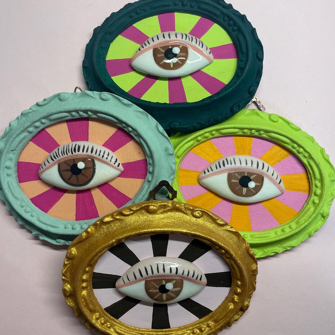 Ceramic Eye in Hazelnut Color. Miniature Ceramic Eye Inside an Oval ...