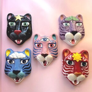 Tiger Ceramic Mask - Emblem of Power and Grace - Wall Decor - Wildlife ...