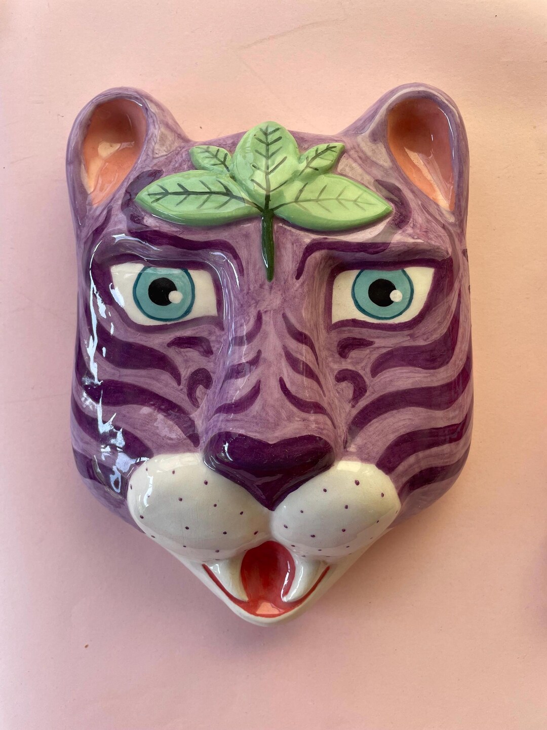 Tiger Ceramic Mask - Emblem of Power and Grace - Wall Decor - Wildlife ...
