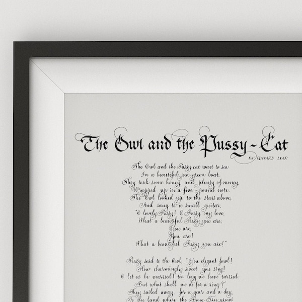 Owl and the Pussycat - Etsy UK