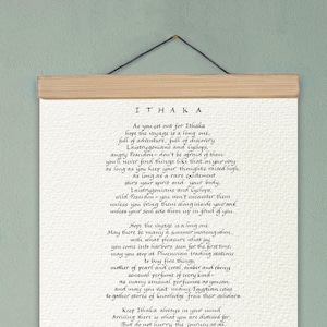 ITHAKA Print Framed Ithaka Poem Ithaka Poster by C.P. Cavafy Black and ...