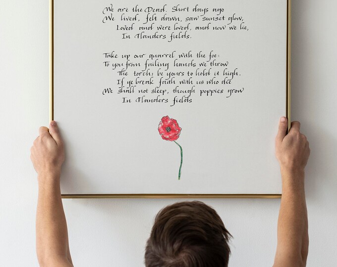 Military Poppy Remembrance Flanders Field Wall Plaque Sign Memorial ...