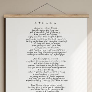 ITHAKA Print Framed Ithaka Poem Ithaka Poster by C.P. Cavafy Black and ...