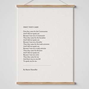Print of First They Came Poem - Etsy