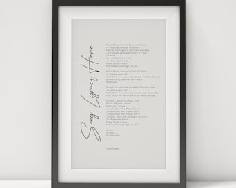 Framed Song Lyrics - Etsy UK