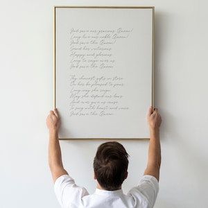 God Save Our Queen National Anthem Print English National Anthem Framed ...