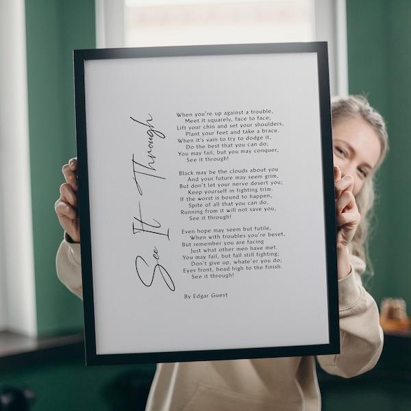 See It Through Poem Framed - Etsy Canada