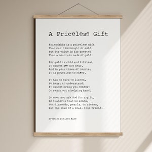 Friendship Gift - A Priceless Gift Bestie Poem Framed Poster for Friend ...