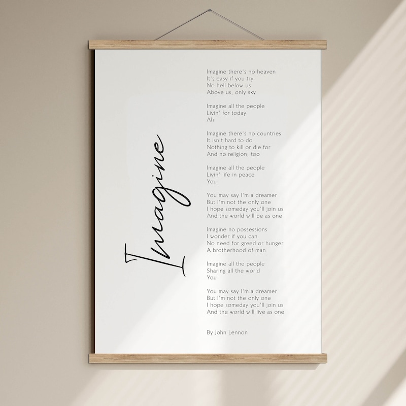 Imagine Lyrics - Etsy