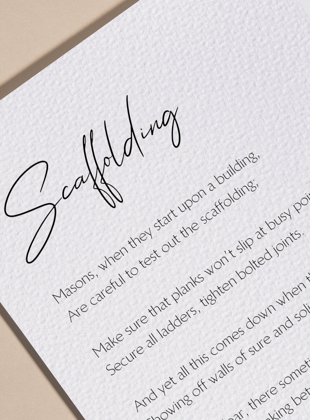 Scaffolding Print by Seamus Heaney - Framed Poster - Poet Seamus Heaney ...