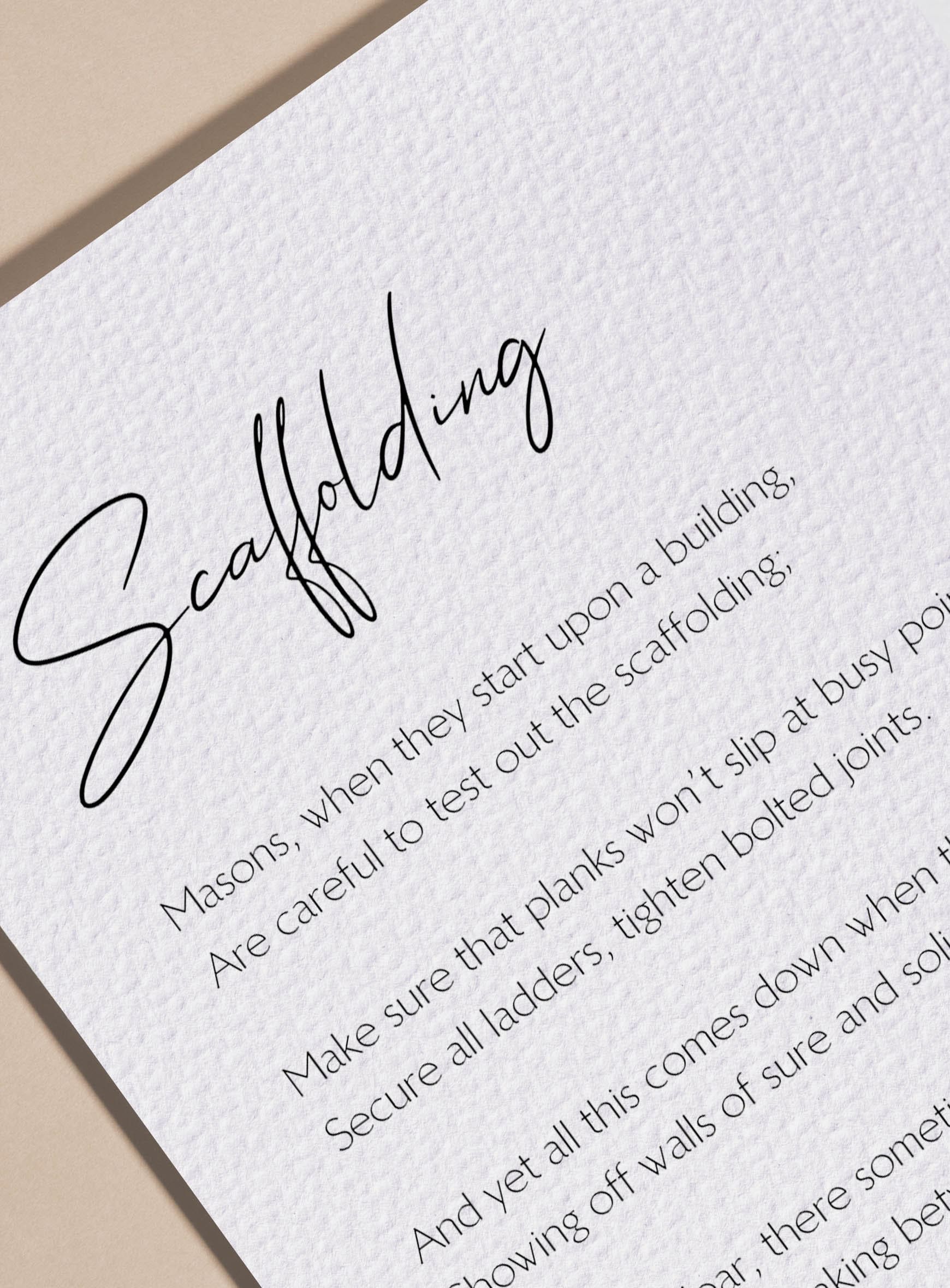 Scaffolding Print by Seamus Heaney Framed Poster Poet - Etsy UK