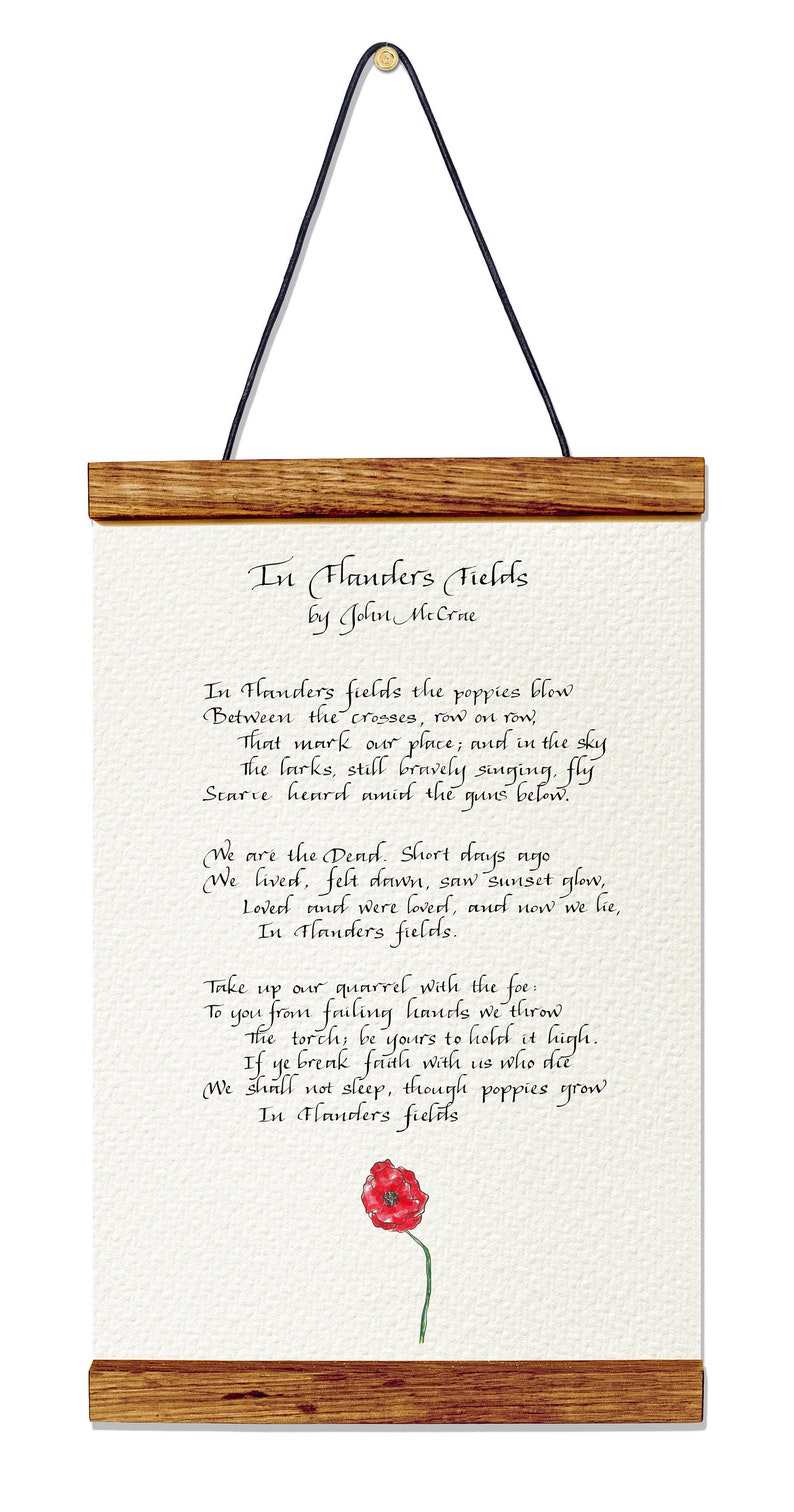 In flanders fields print poem by John McCrae Framed | Etsy