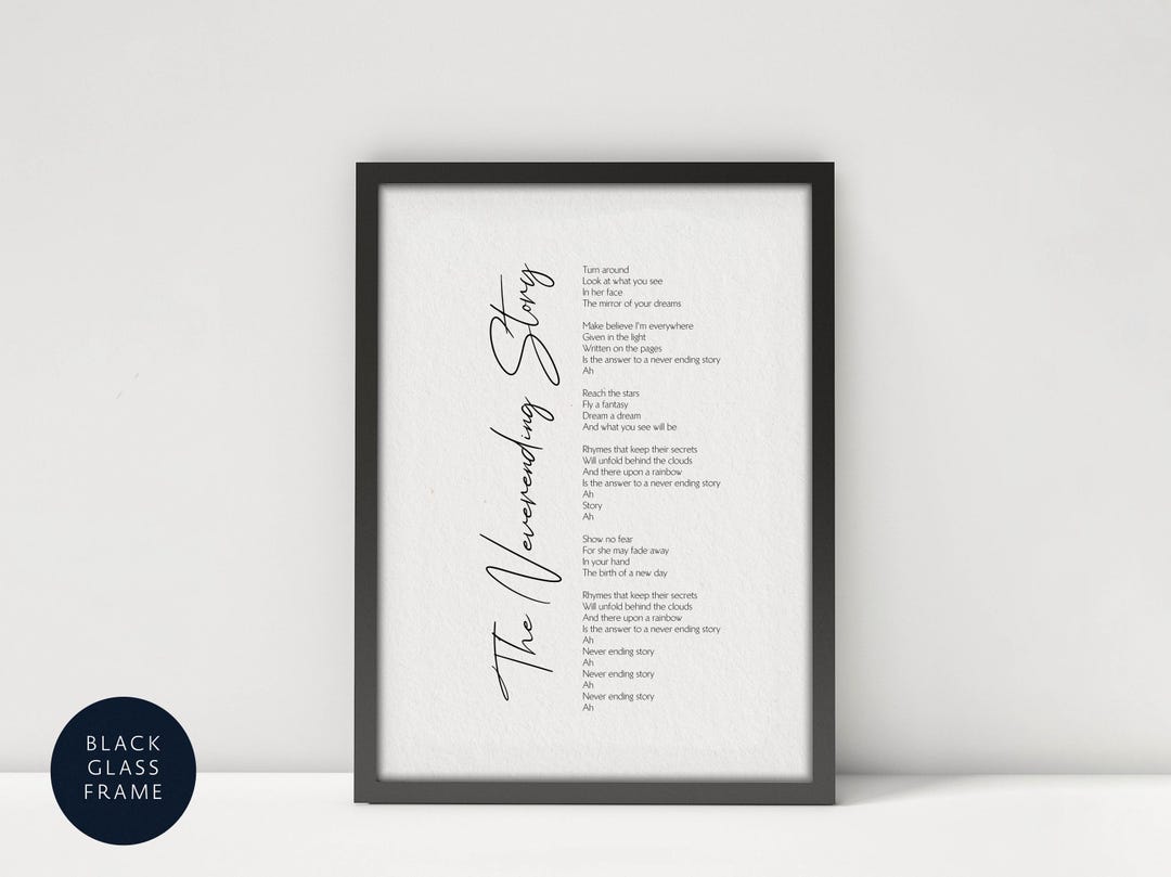 The Neverending Story Lyrics Print - 80s Movie Song Poster - Etsy UK