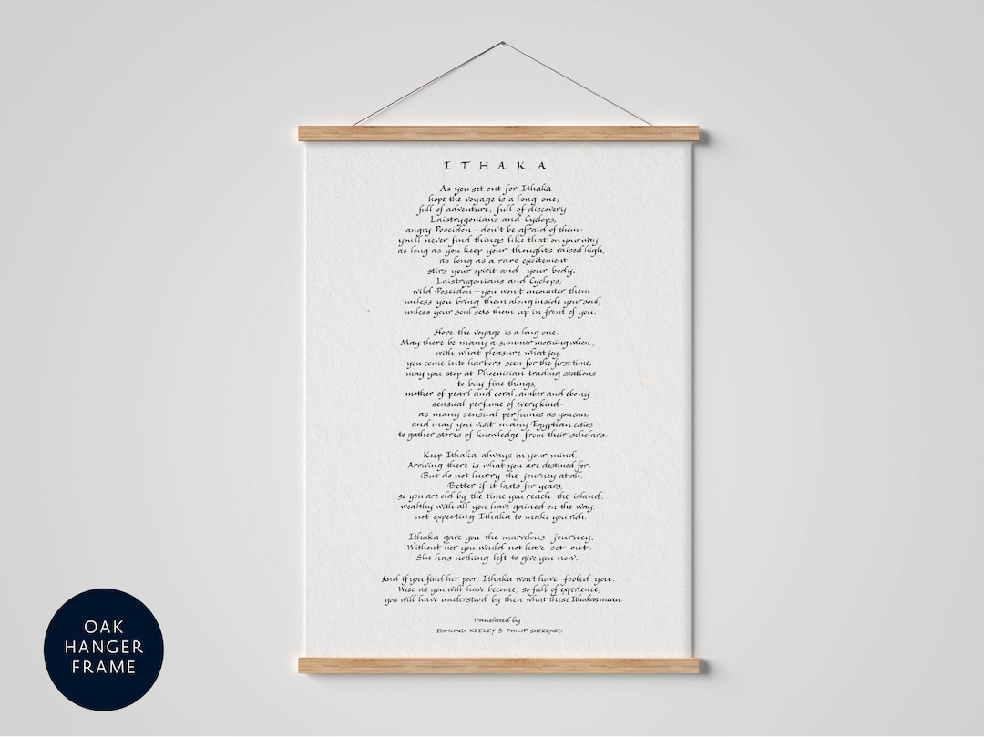 ITHAKA Print - Framed Ithaka Poem - Ithaka Poster by C.P. Cavafy Black ...