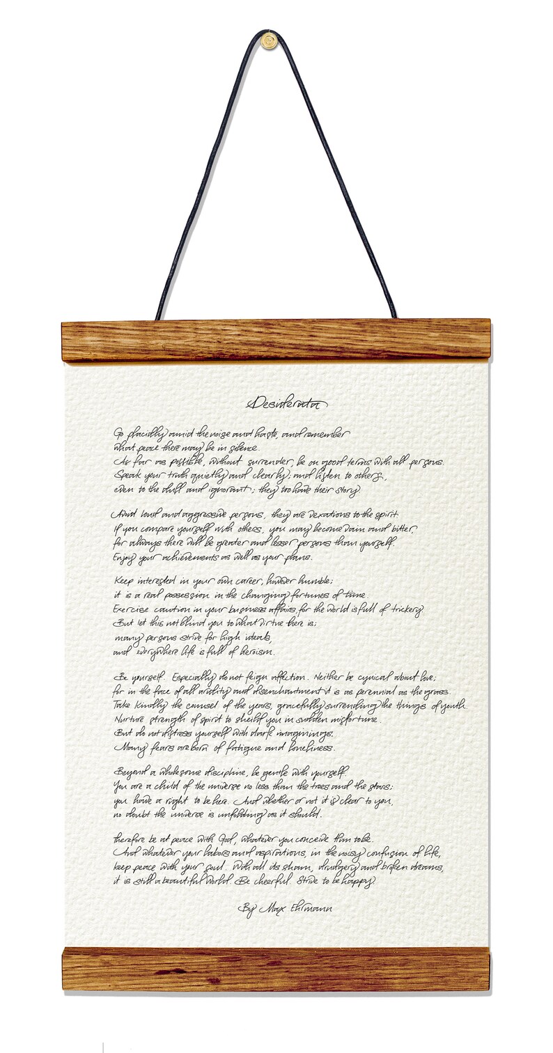 Desiderata Framed Handwritten Print by Max Ehrmann | Etsy
