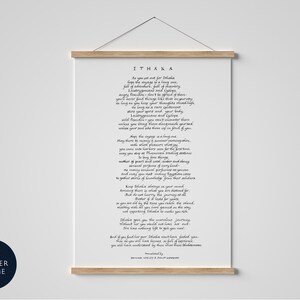 ITHAKA Print Framed Ithaka Poem Ithaka Poster by C.P. Cavafy Black and ...