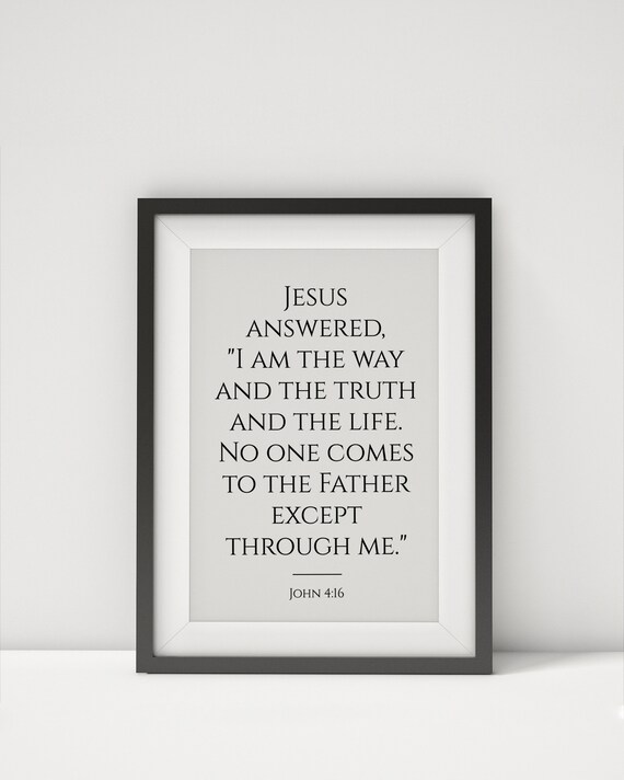 John 14:6 Bible Verse Print Bible Scripture Typography Verse | Etsy